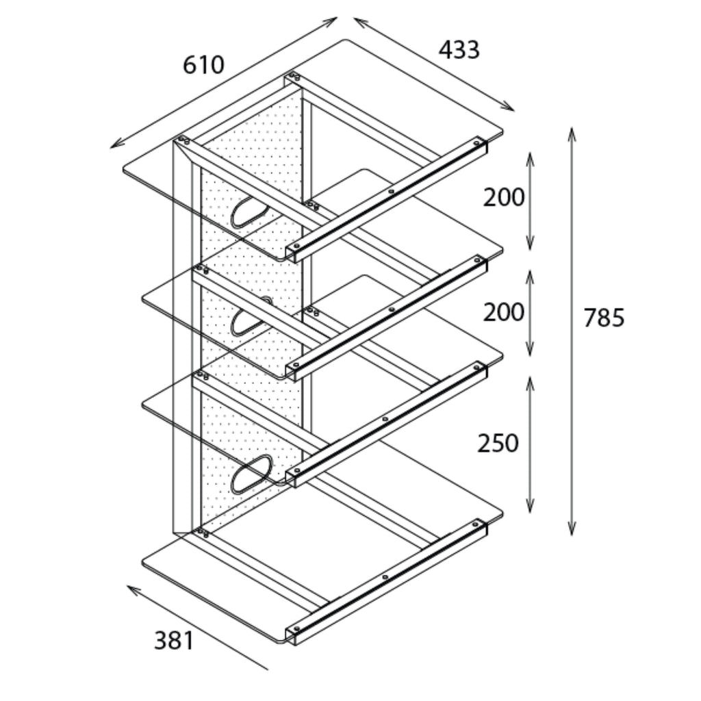 Tauris Gamma Media Storage Cabinets & Racks, Hi Fi Rack 785mm Four Ope ...